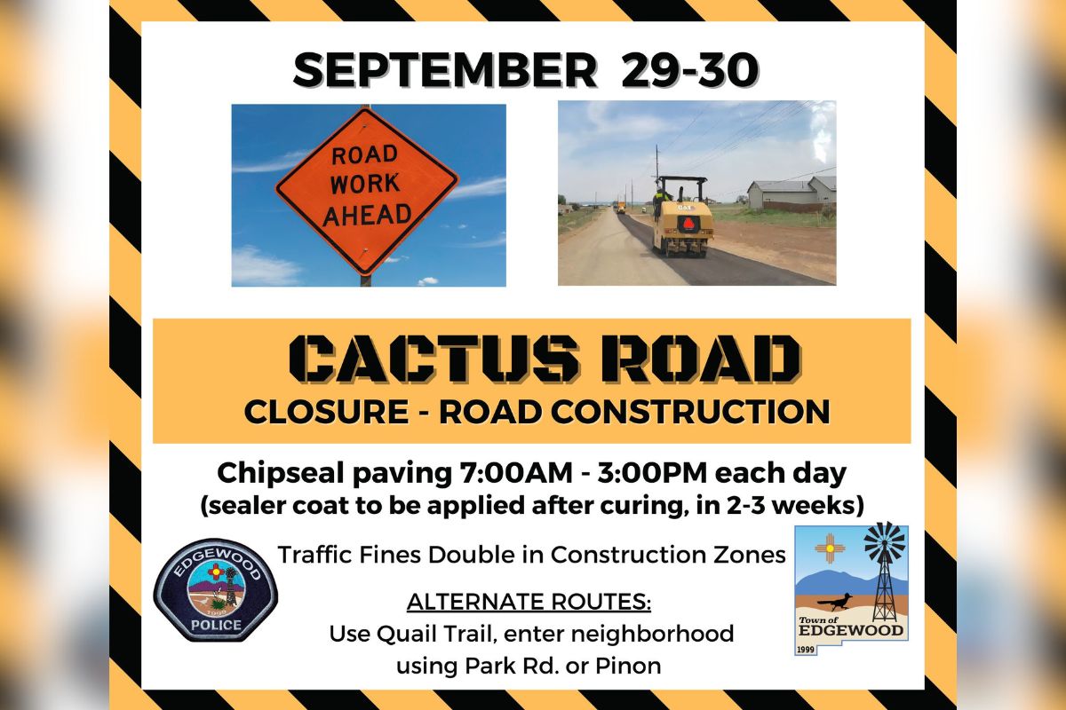 Cactus Road to close for construction project in Edgewood - nm.news